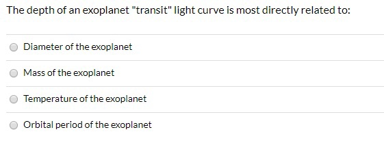 Solved The depth of an exoplanet "transit" light curve is | Chegg.com
