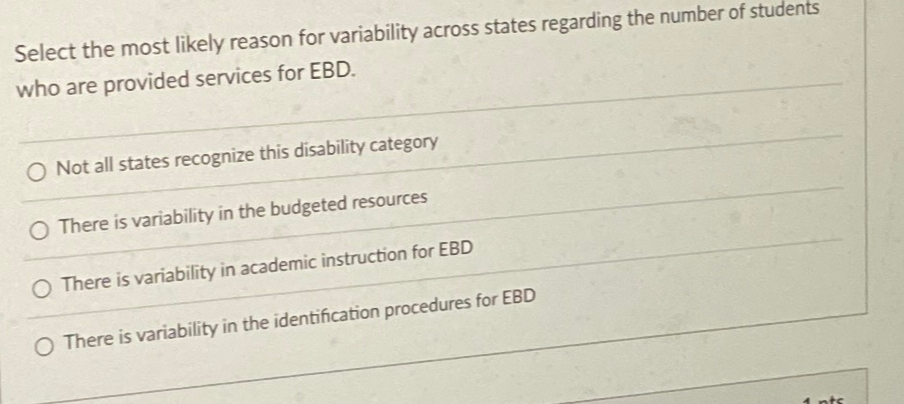 Solved Select the most likely reason for variability across | Chegg.com