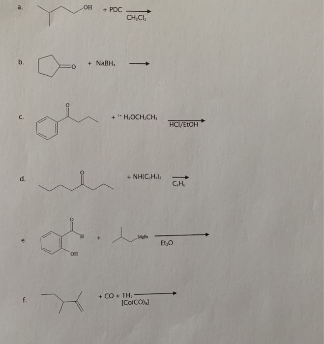 Solved OH + PDC CH2Cl2 + NaBH, + * HOCH.CH HCI/EVOH + | Chegg.com