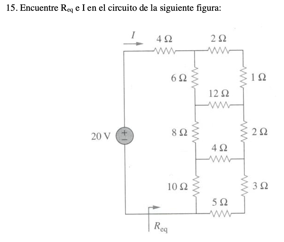 Solved Encuentre Req ﻿e I en el circuito de la siguiente | Chegg.com