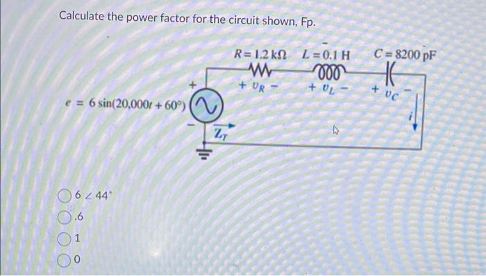 Solved For the inductive element, calculate the voltage | Chegg.com