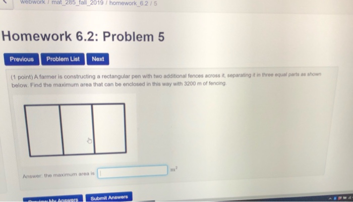 Solved webwork mat_285_fall_2019 / homework 62/5 Homework | Chegg.com