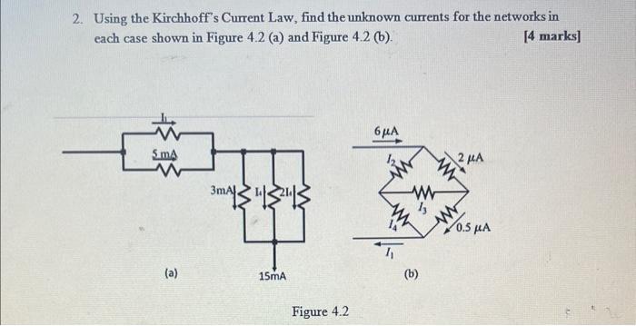 Solved 2. Using the Kirchhoff's Current Law, find the | Chegg.com