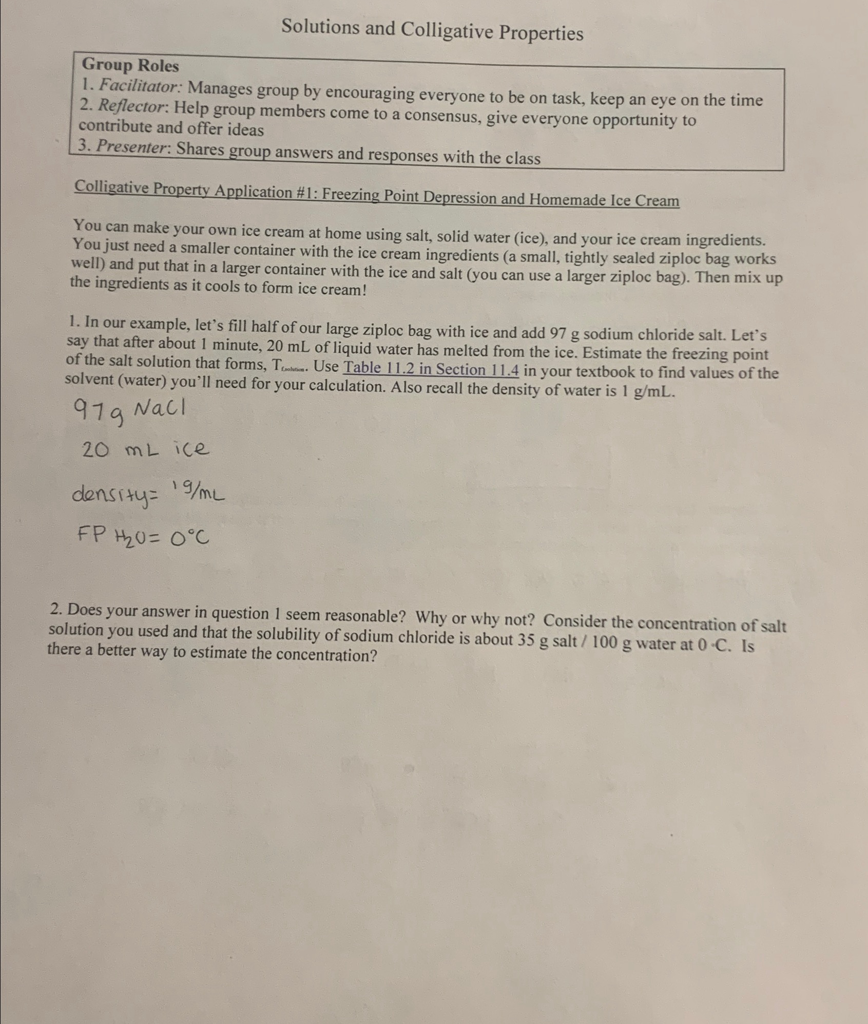 Solved Solutions and Colligative PropertiesGroup | Chegg.com