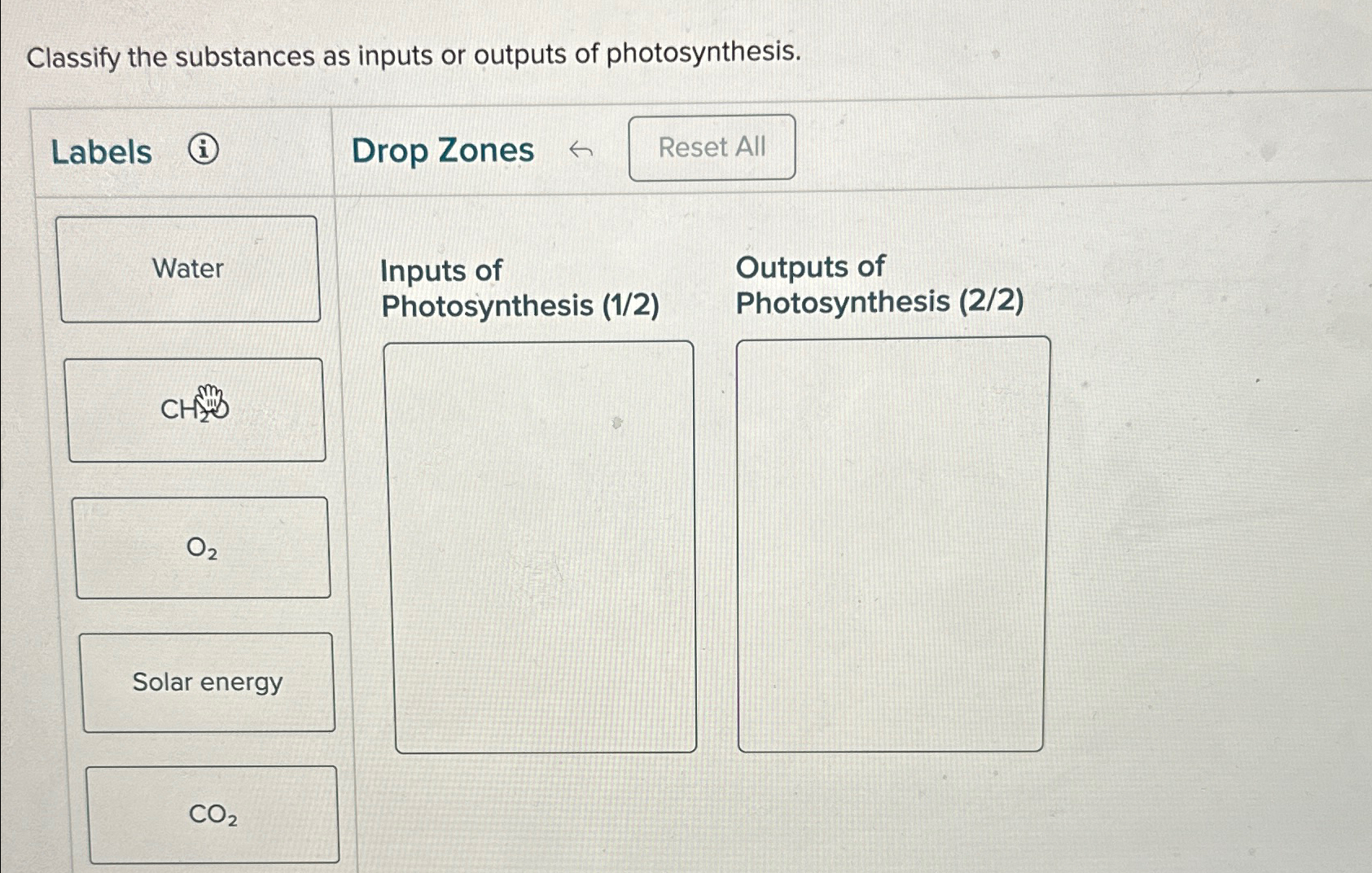 Solved Classify the substances as inputs or outputs of | Chegg.com