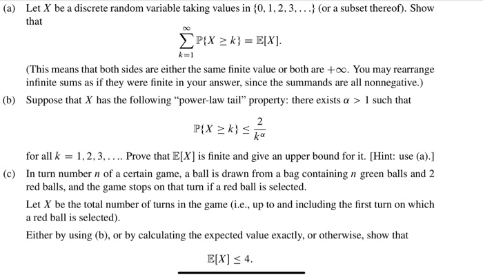 Solved A Let X Be A Discrete Random Variable Taking Values 