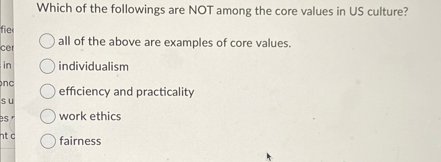Solved Which of the followings are NOT among the core values | Chegg.com