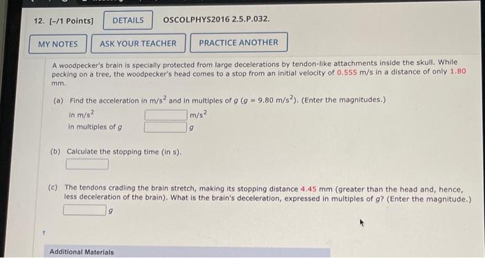 Solved 12 1 Points Details Oscolphys2016 2 5 P 032 My