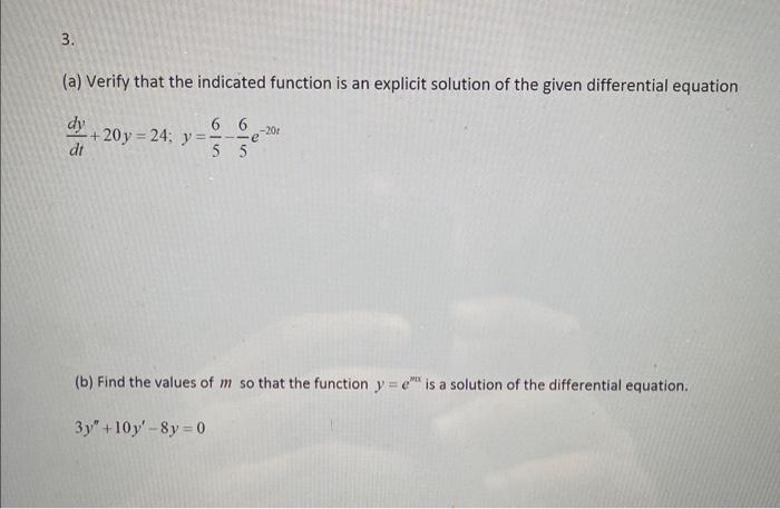 Solved (a) Verify that the indicated function is an explicit | Chegg.com
