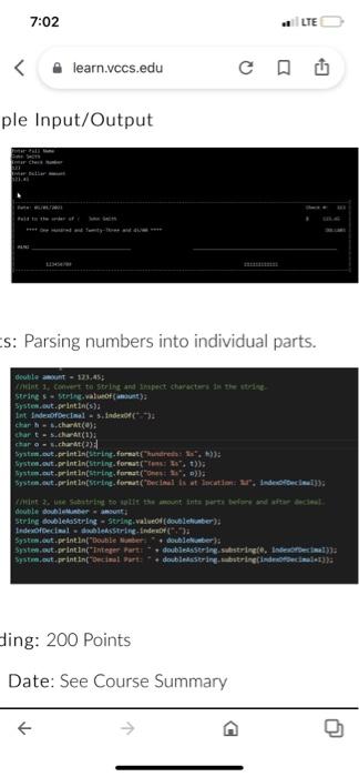 Solved ple Input/Output s: Parsing numbers into individual | Chegg.com