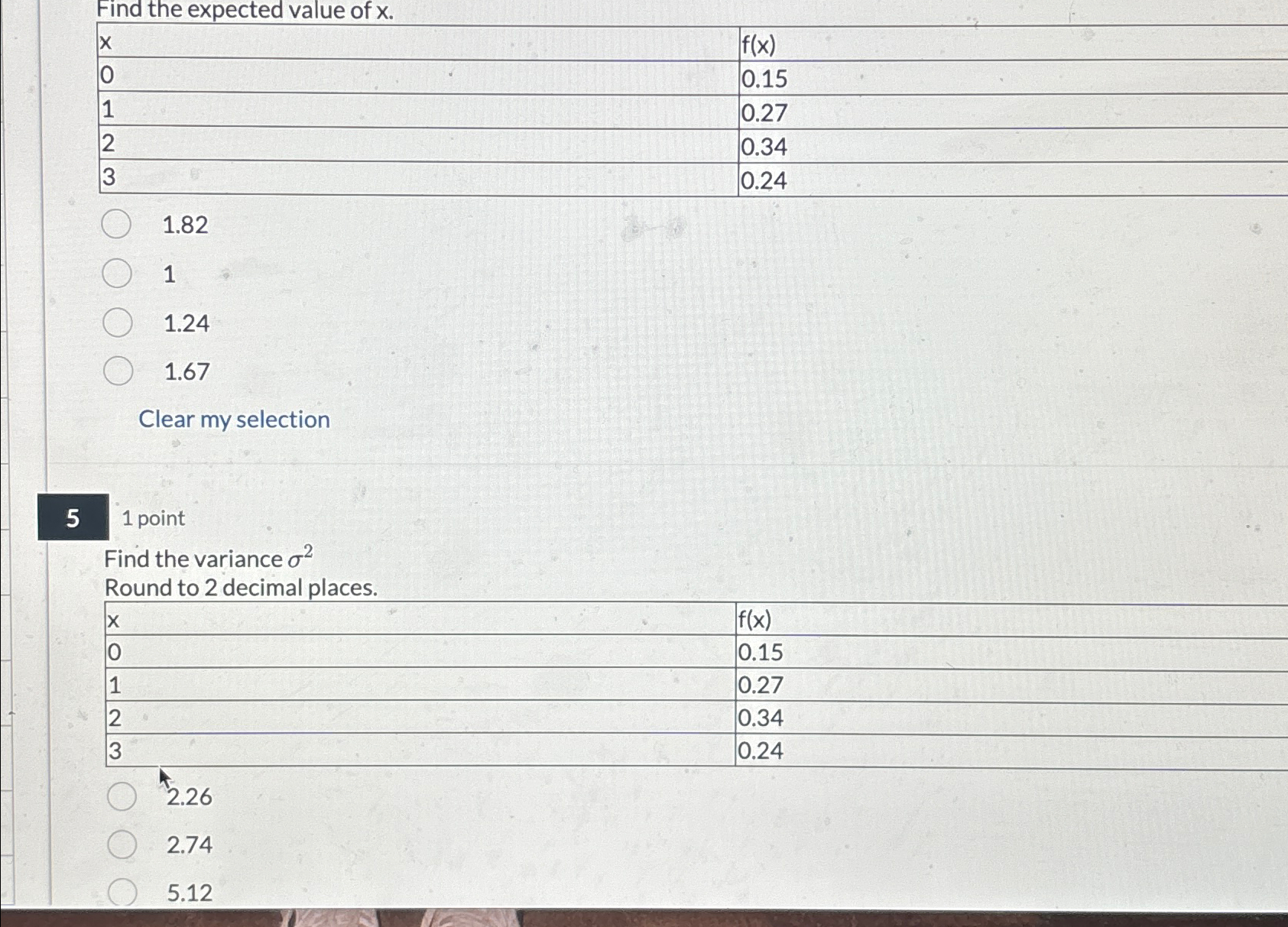 Solved Find the expected value of x.\table[[x,f(x) | Chegg.com