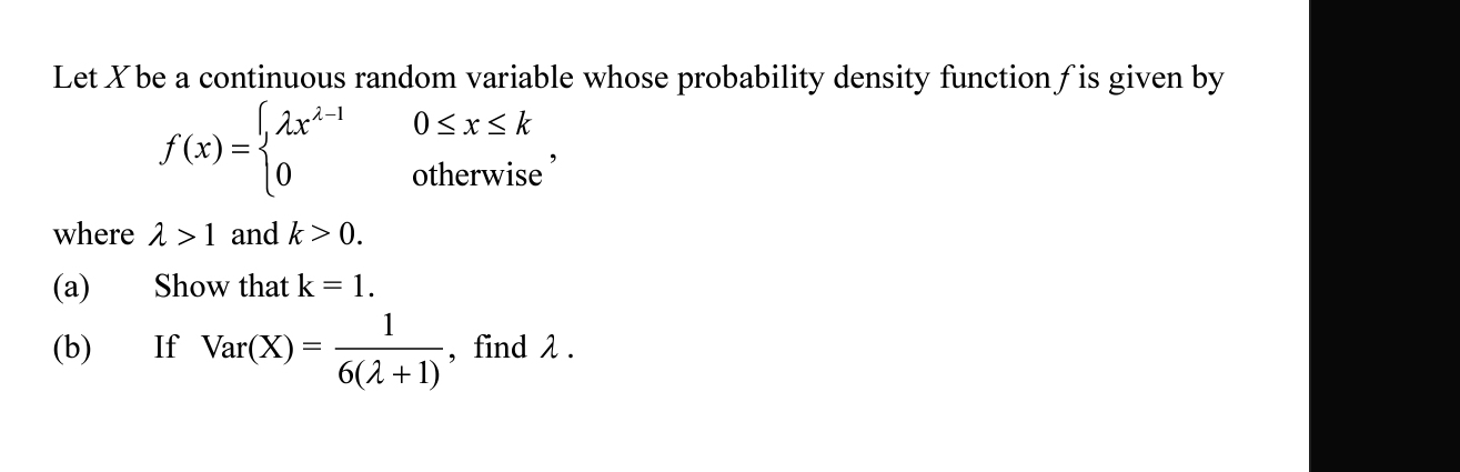Solved Let X ﻿be A Continuous Random Variable Whose 8217