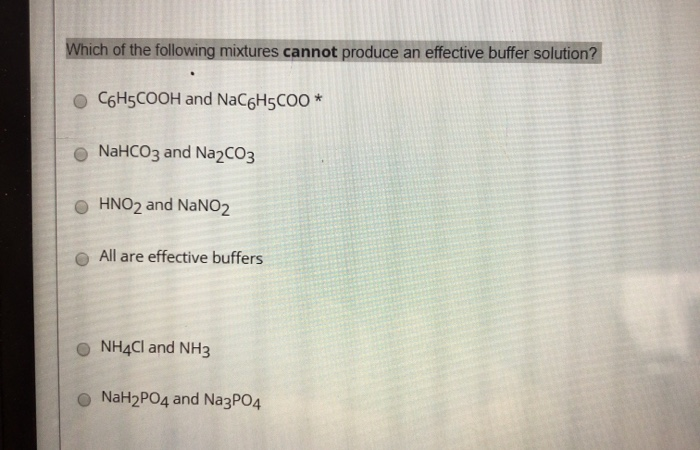 Solved Which of the following mixtures cannot produce an | Chegg.com