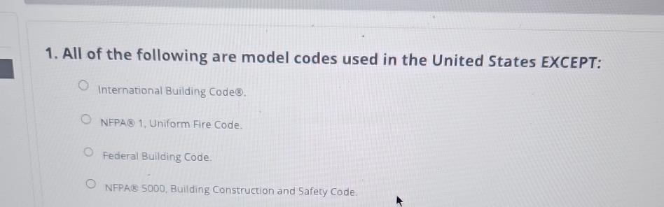 Solved All of the following are model codes used in the | Chegg.com