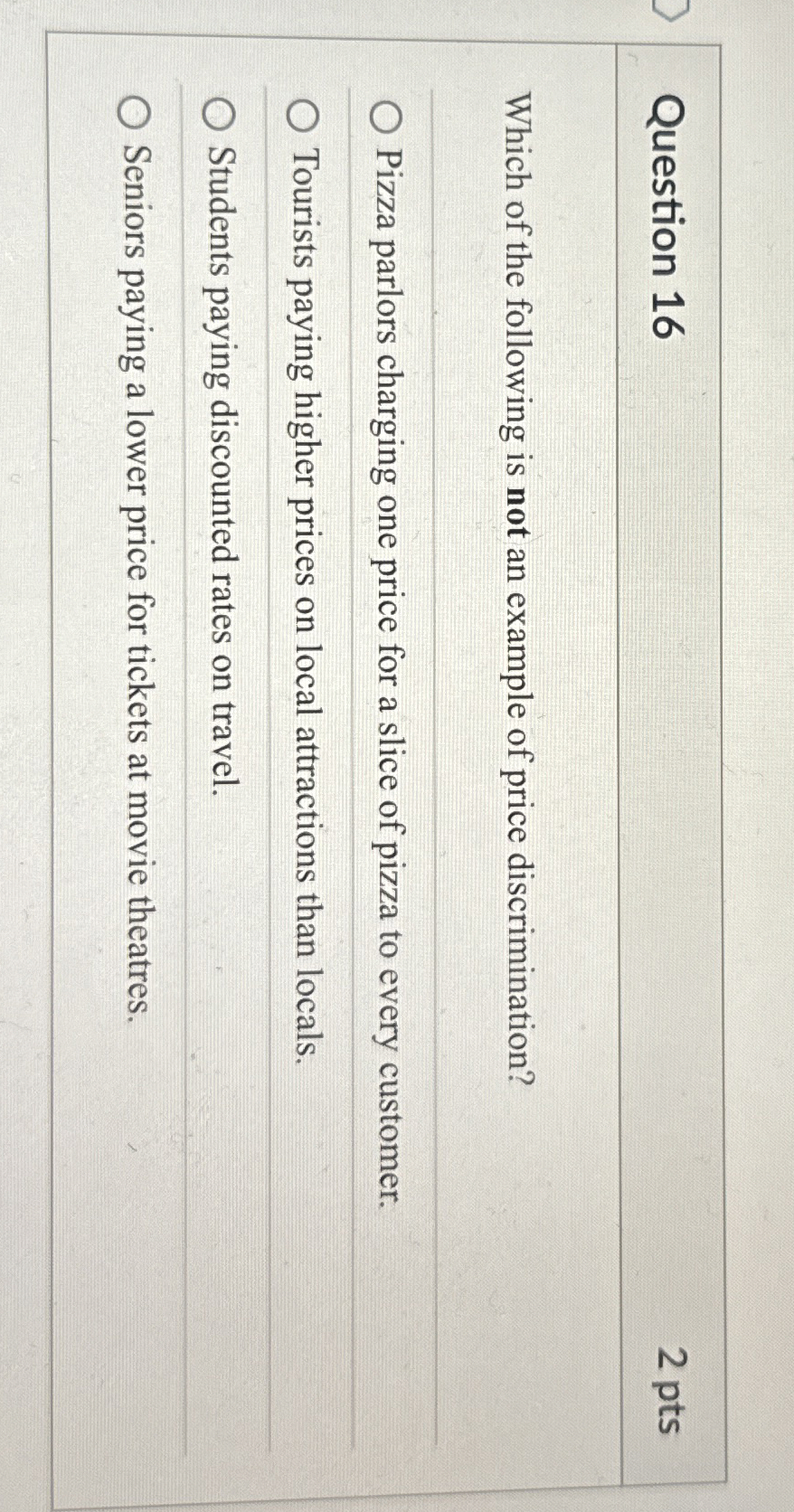 Solved Question 16Which of the following is not an example | Chegg.com