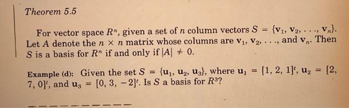 Solved Given vector space Rn, with a basis S={v1,v2,…,vn}, | Chegg.com