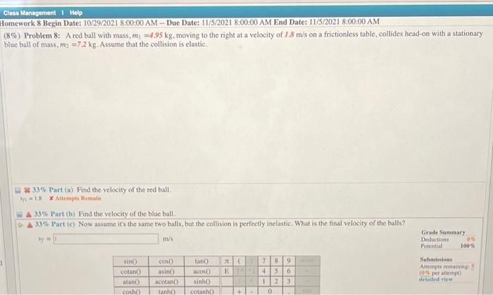 Solved Class Management | Help Homework 8 Begin Date: | Chegg.com