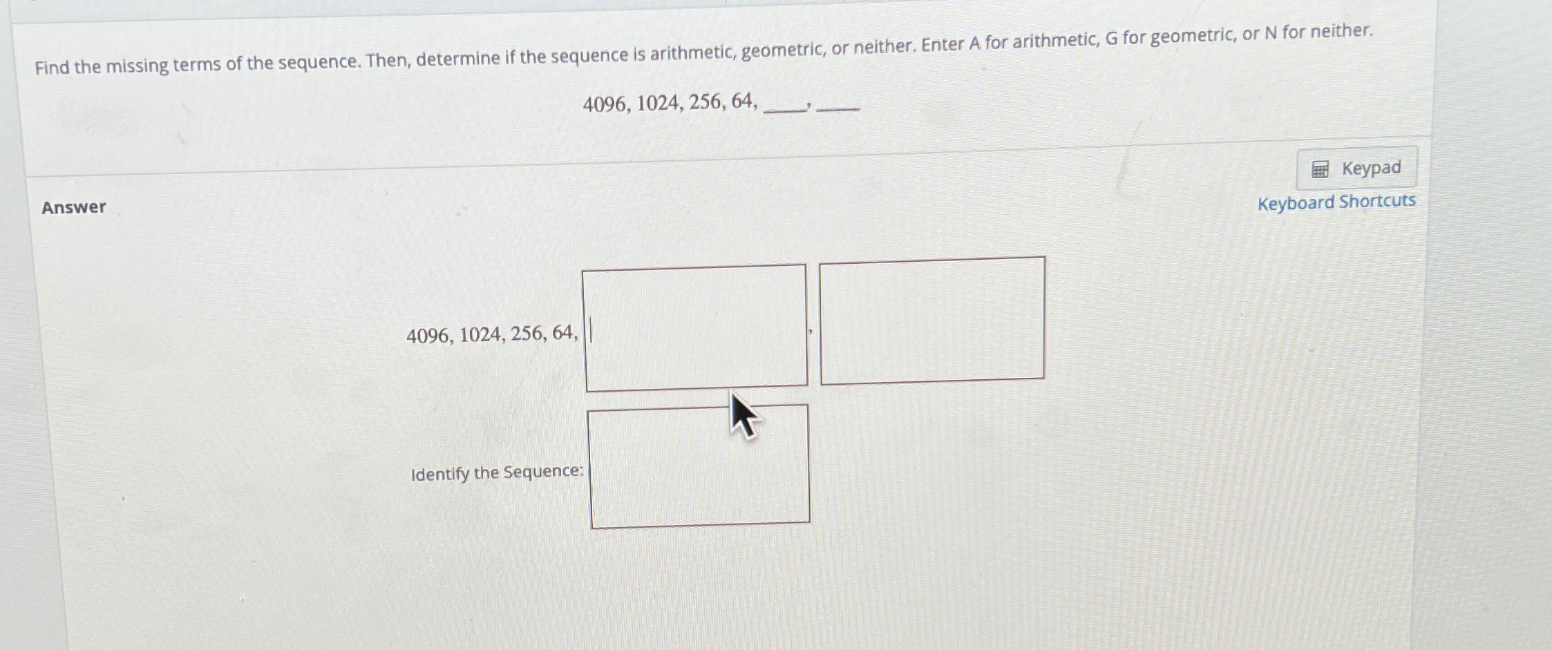 Solved Find the missing terms of the sequence. Then, | Chegg.com