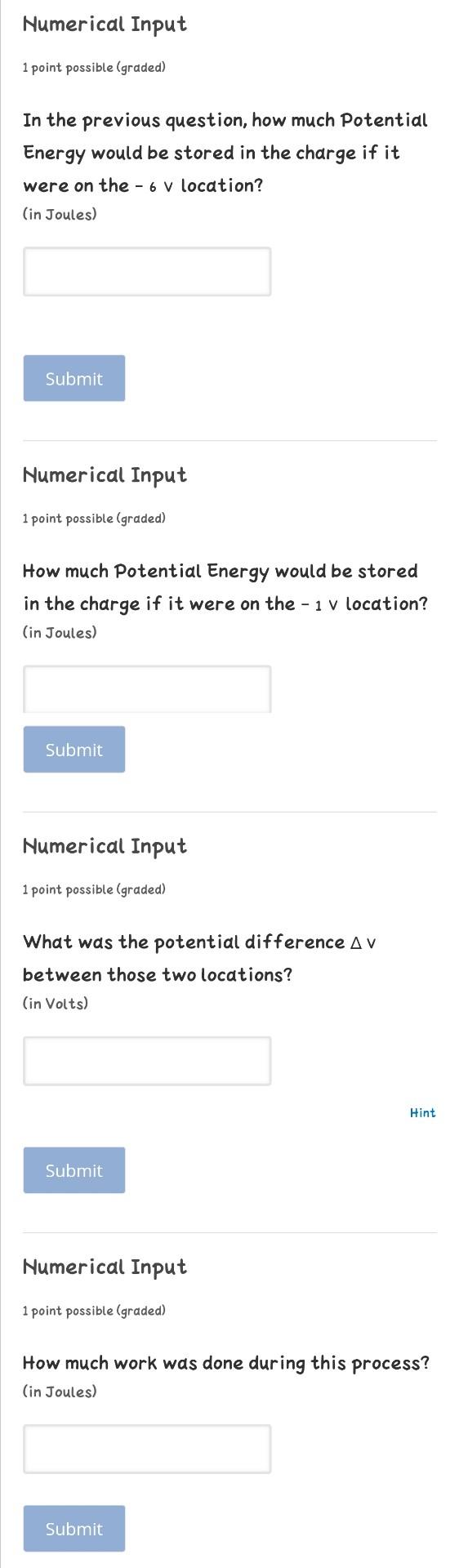 Solved Numerical Input 1 point possible (graded) What's the | Chegg.com