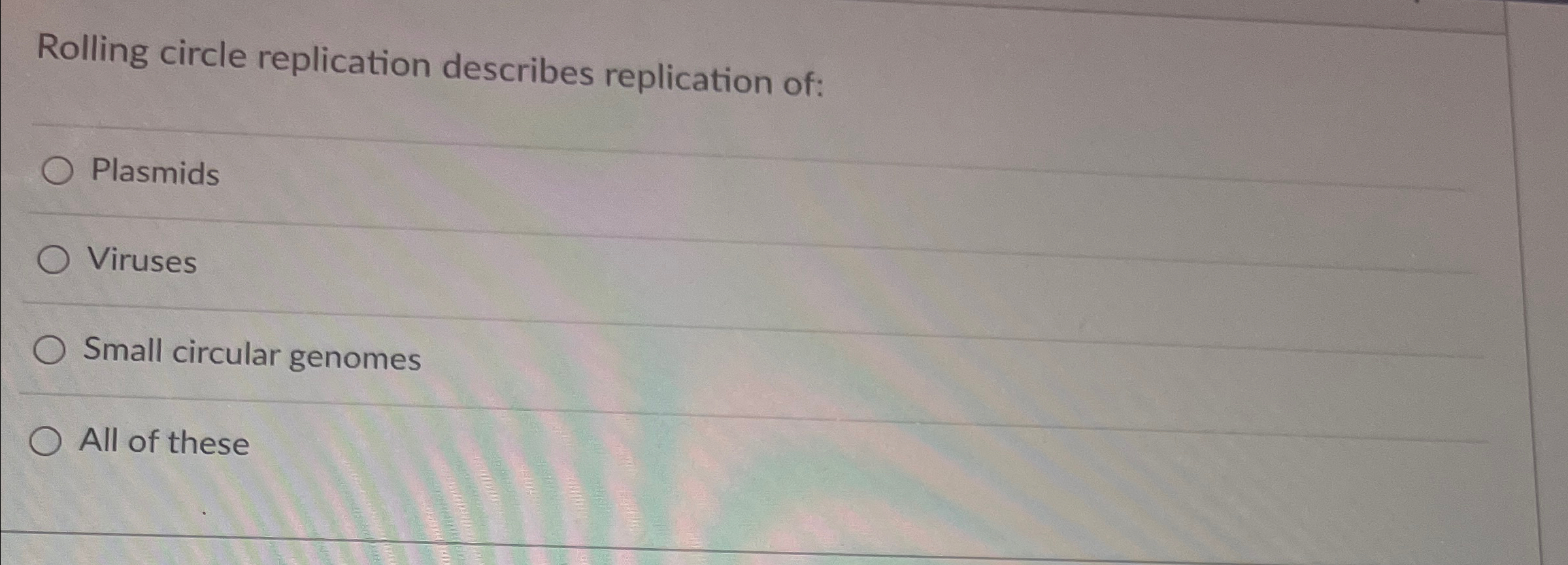 Solved Rolling circle replication describes replication | Chegg.com