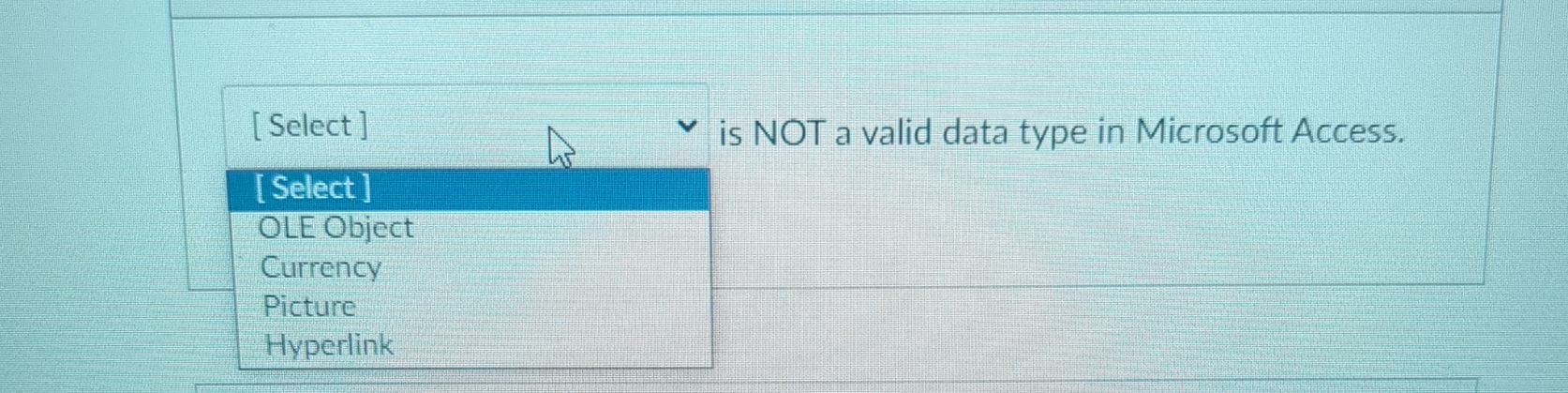 Solved [ ﻿select] ﻿is Not A Valid Data Type In Microsoft