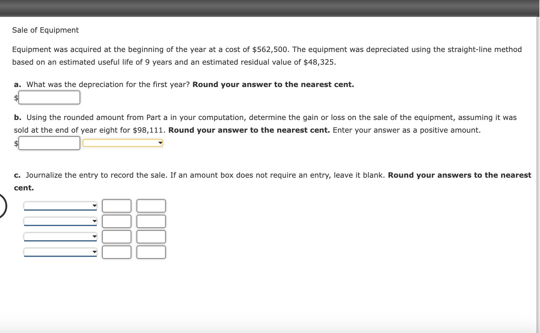 Please answer parts a,b, ﻿and c!!!! | Chegg.com
