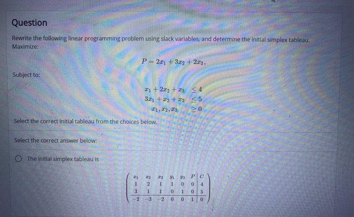 Solved Question Rewrite the following linear programming | Chegg.com
