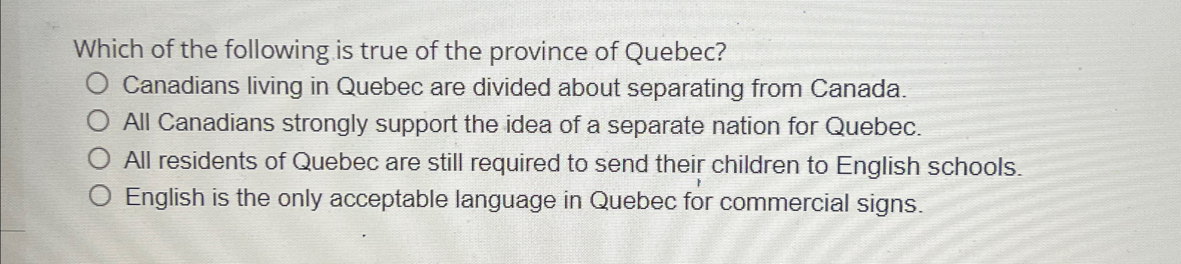 Solved Which of the following is true of the province of | Chegg.com