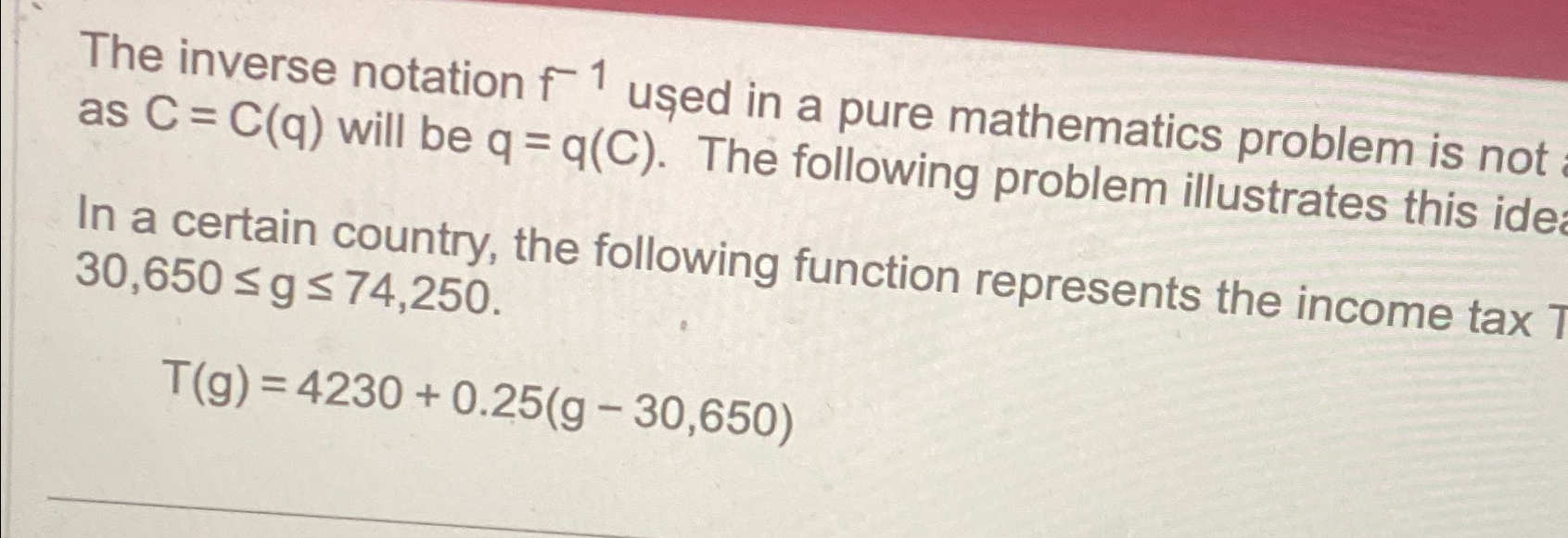 Solved The inverse notation f-1 ﻿used in a pure mathematics | Chegg.com