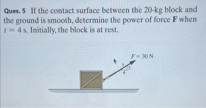 Solved Ques. 4 The 1.5-kg block slides along a smooth plane | Chegg.com