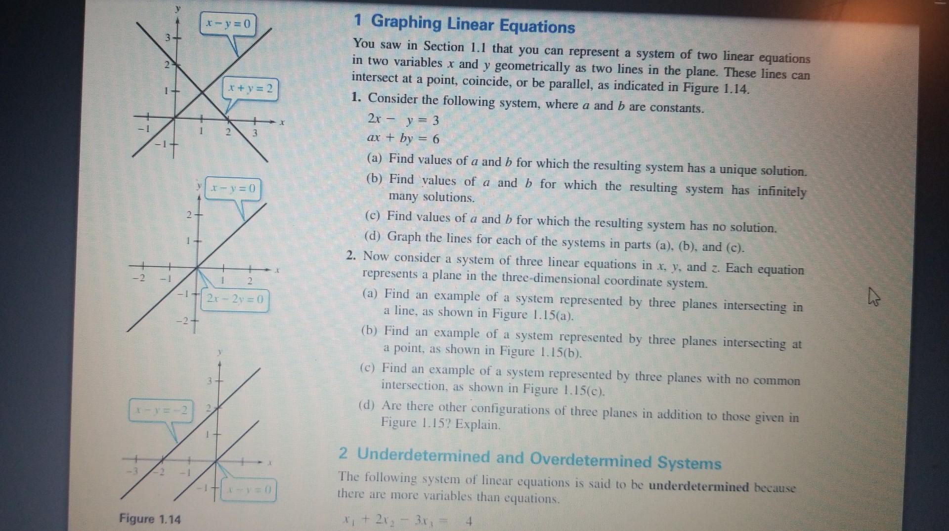 Solved intersect at a point, coincide, or be parallel, as | Chegg.com