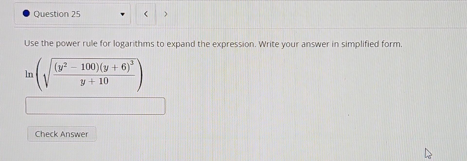 Solved Use the power rule for logarithms to expand the | Chegg.com