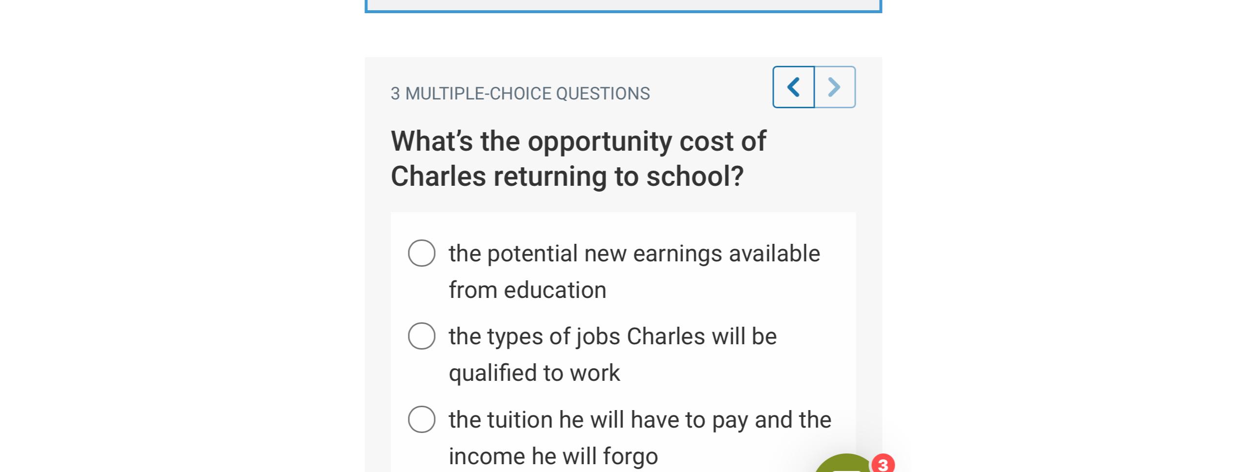 Solved 3 ﻿MULTIPLE-CHOICE QUESTIONSWhat's the opportunity | Chegg.com