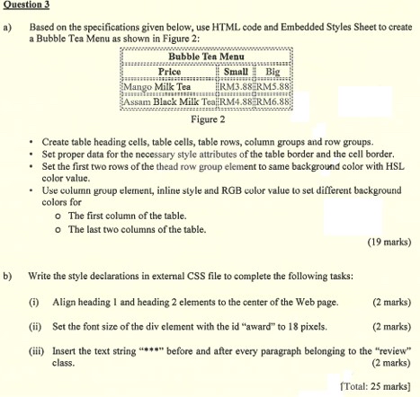 Solved Question 3a) ﻿Based on the specifications given | Chegg.com