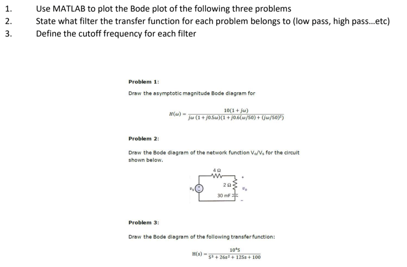 Problem 1:Draw the asymptotic magnitude Bode diagram | Chegg.com