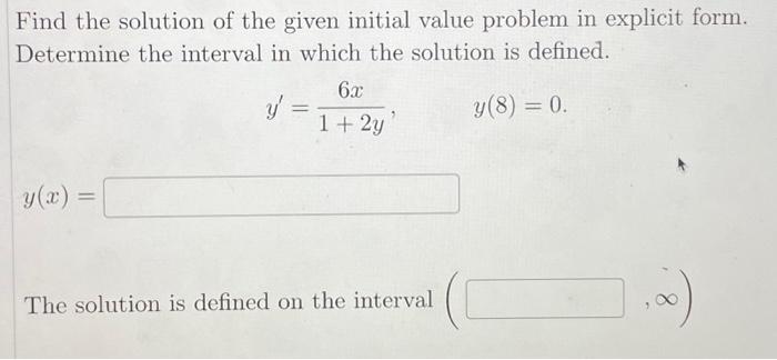 Solved Find the solution of the given initial value problem | Chegg.com