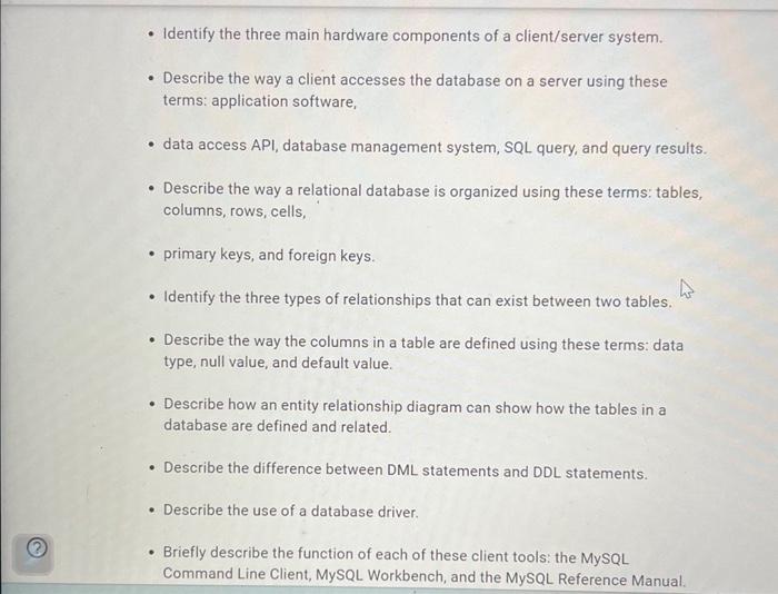 Solved - Identify the three main hardware components of a | Chegg.com