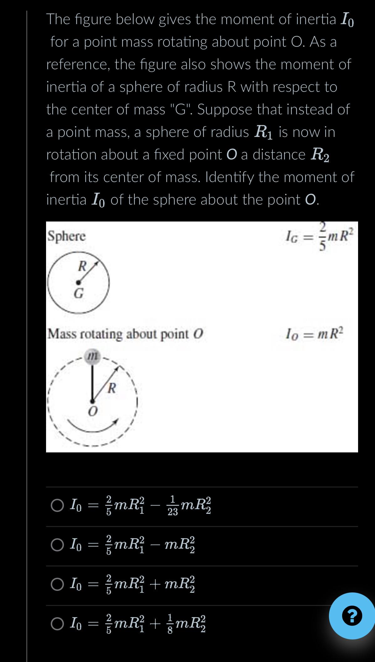 Solved The figure below gives the moment of inertia I0 ﻿for | Chegg.com