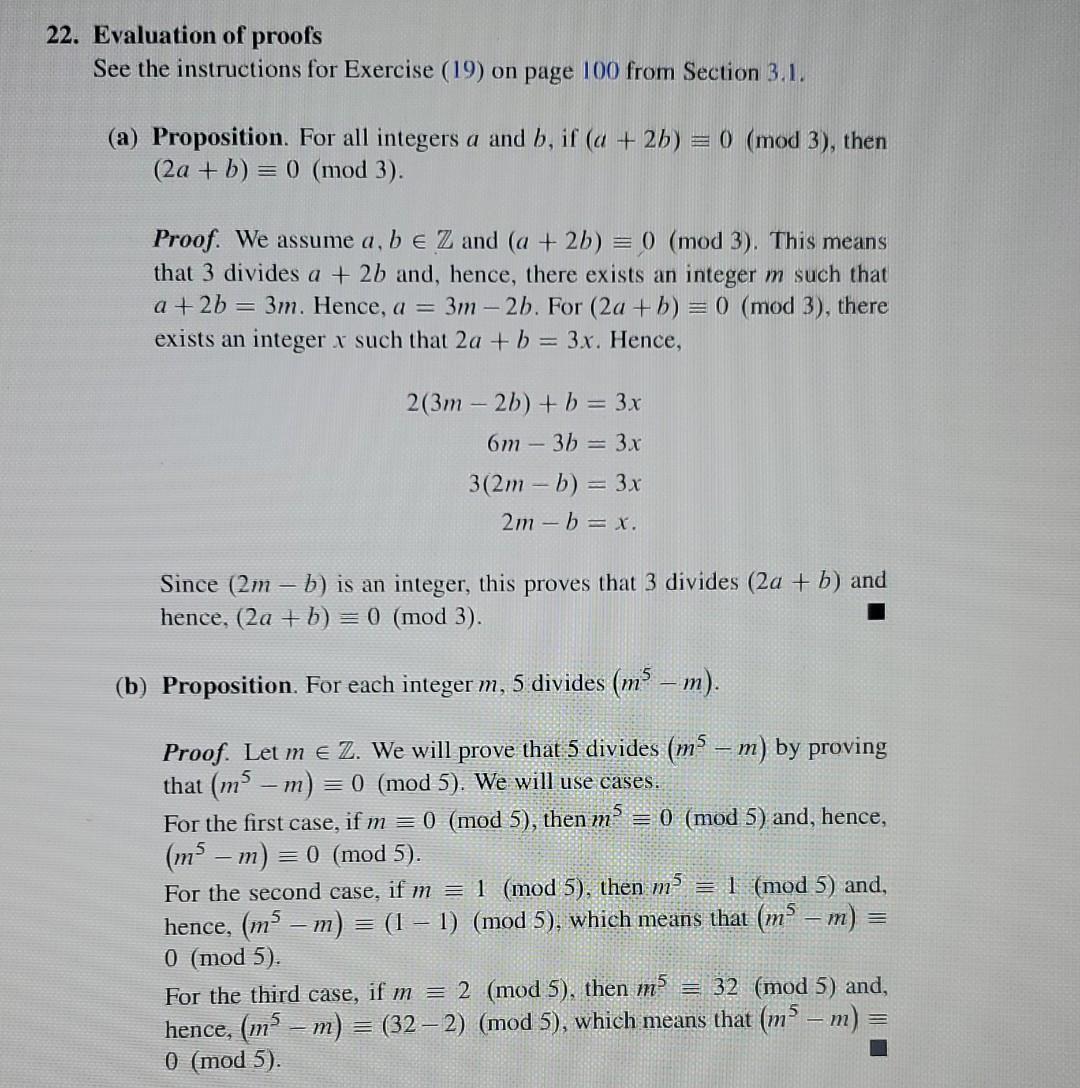 Solved - Evaluation of proofs This type of exercise will | Chegg.com