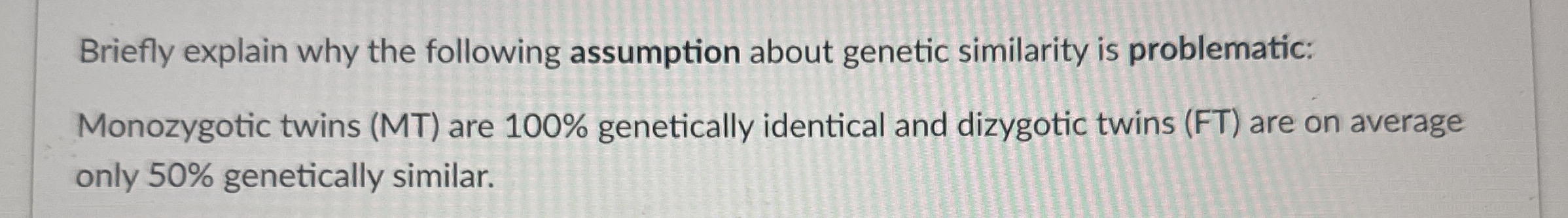 Solved Briefly explain why the following assumption about | Chegg.com