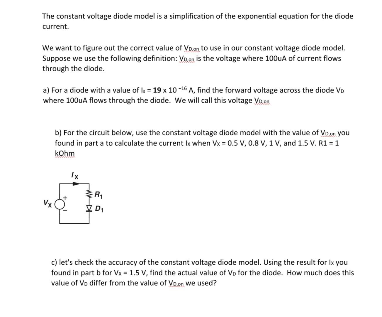 Solved The constant voltage diode model is a simplification | Chegg.com