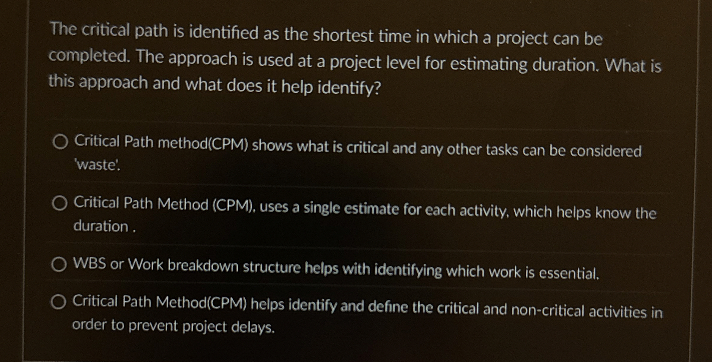 Solved The critical path is identified as the shortest time | Chegg.com