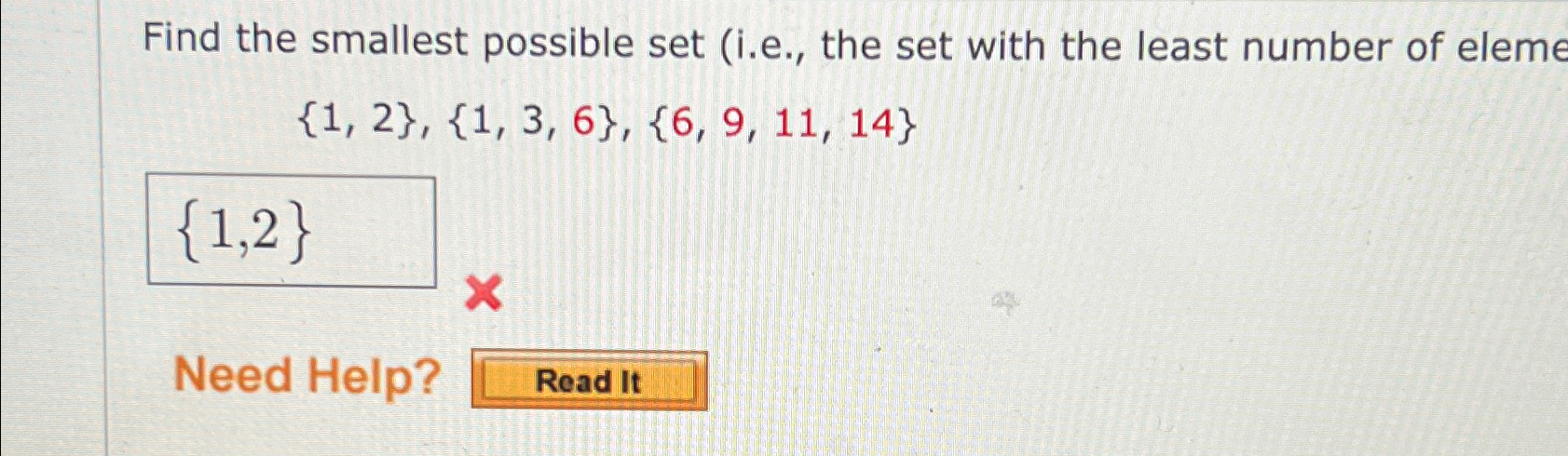 Solved Find the smallest possible set (i.e., ﻿the set with | Chegg.com