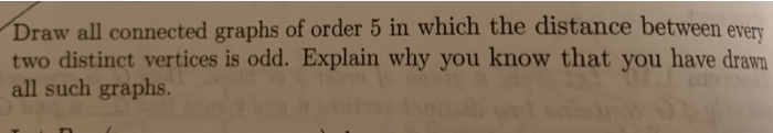 Solved Draw all connected graphs of order 5 in which the | Chegg.com
