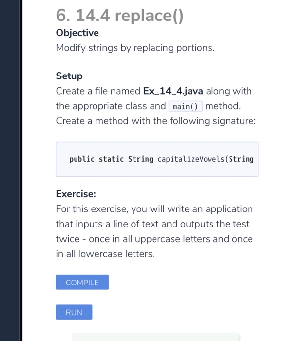 Solved 6 144 Replace Objective Modify Strings By 