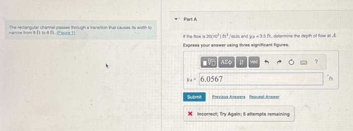 Solved The rectangular channel passes throuph a transition | Chegg.com