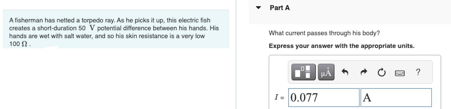 Solved A fisherman has netted a torpedo ray. As he picks it | Chegg.com