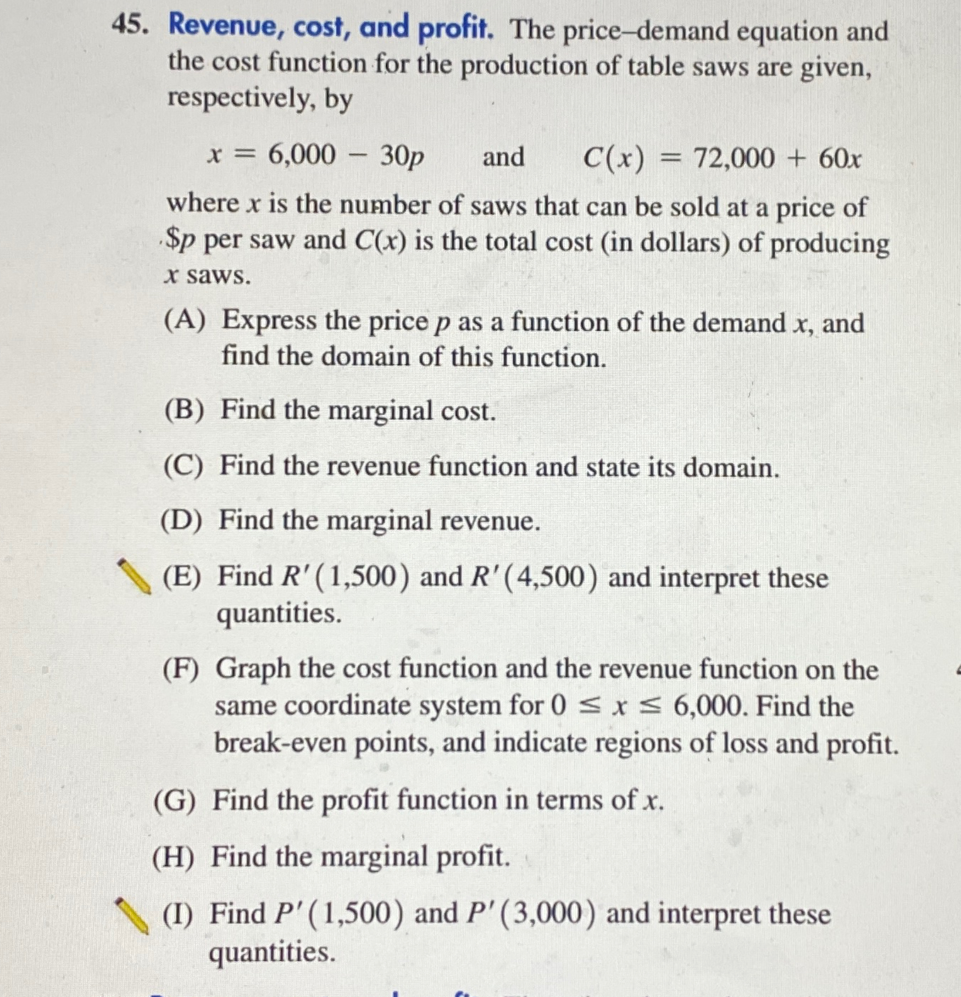 Solved Revenue, cost, and profit. The price-demand equation | Chegg.com