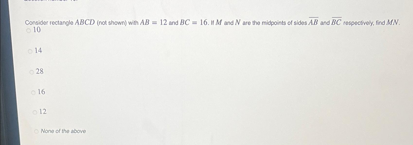 Solved Consider rectangle ABCD (not shown) with AB=12 and | Chegg.com