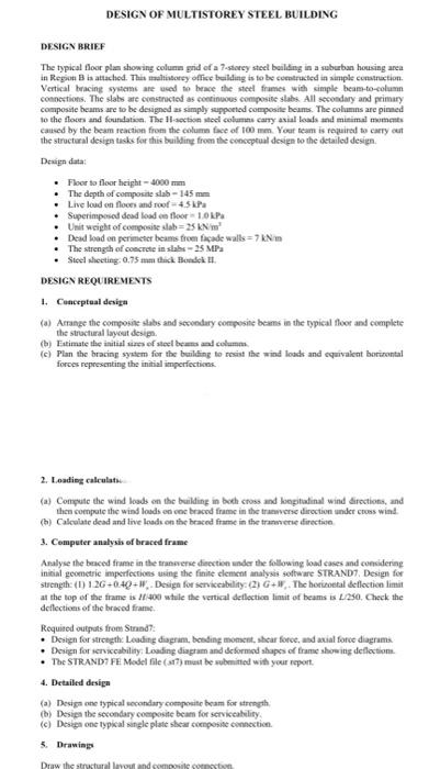 DESIGV BRIEF The typical floor plan showing columen | Chegg.com